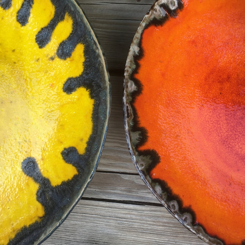 Large Yellow Ceramic Bowl Retro Mid Century Design With - Etsy UK