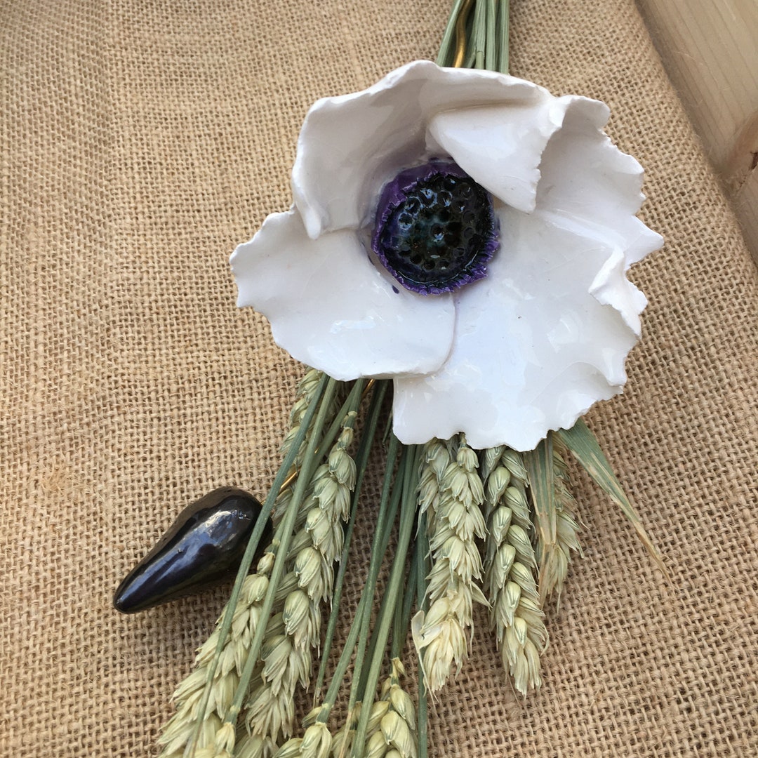 Poppy Flowers Display in Ceramic Vase / Mother’s Day Gift, Anniversary ...