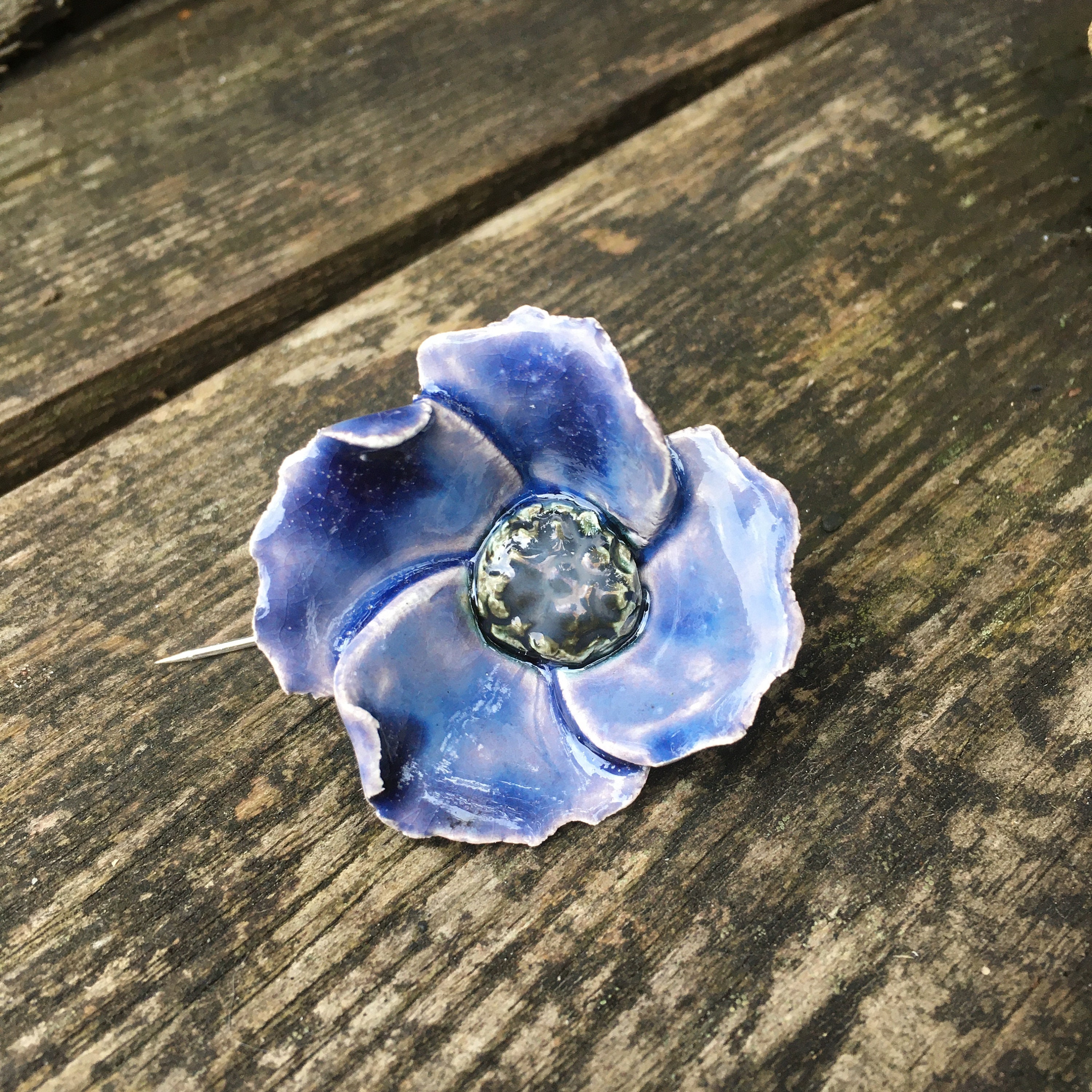 Purple Poppy Pin Flower Brooch Handmade Ceramic Poppy Lapel - Etsy UK