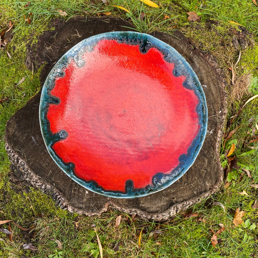 Red Ceramic Fruit Bowl Bright Colour Retro Mid Century - Etsy