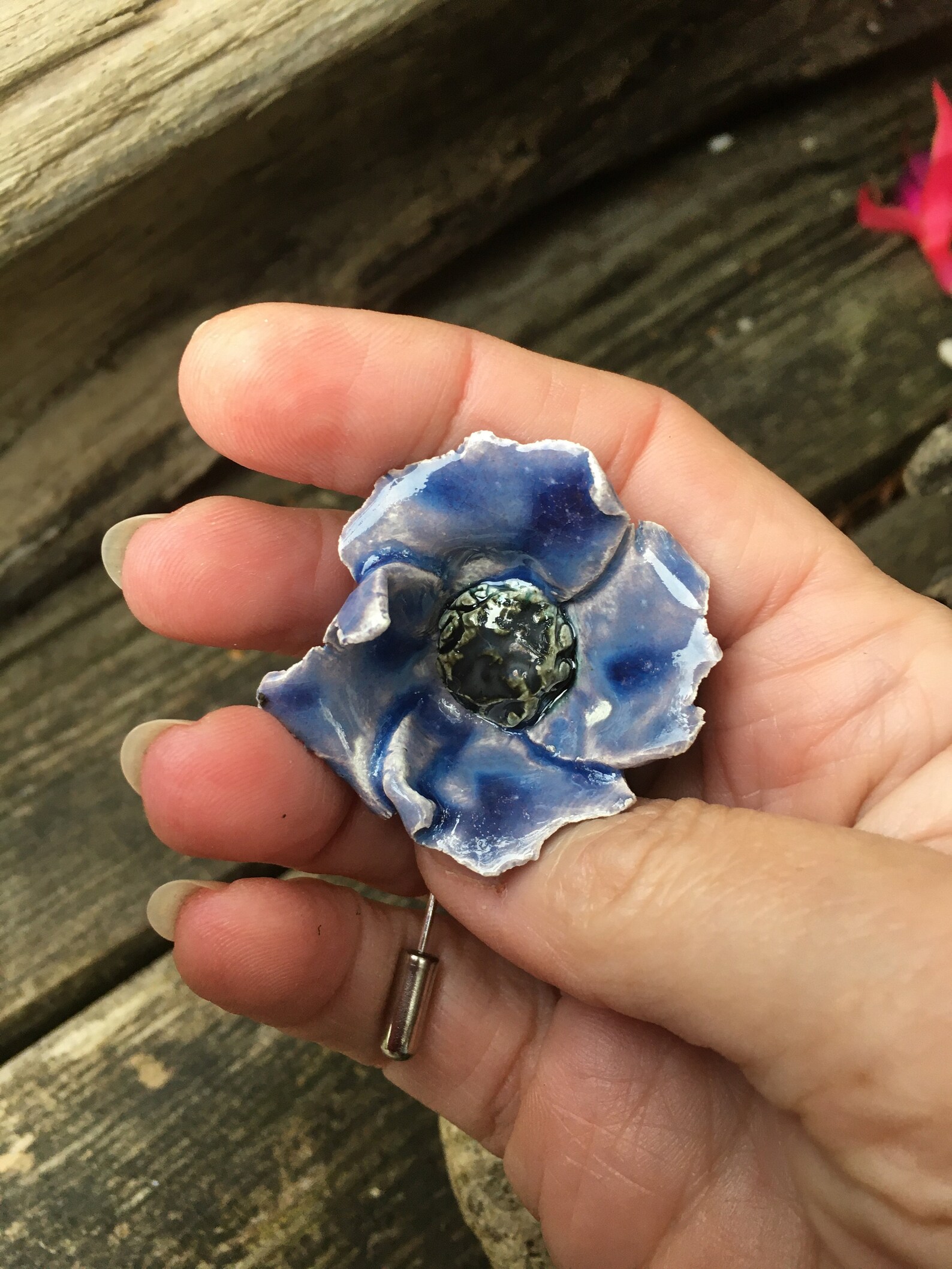 Purple Poppy Pin Flower Brooch Handmade Ceramic Poppy Lapel - Etsy UK