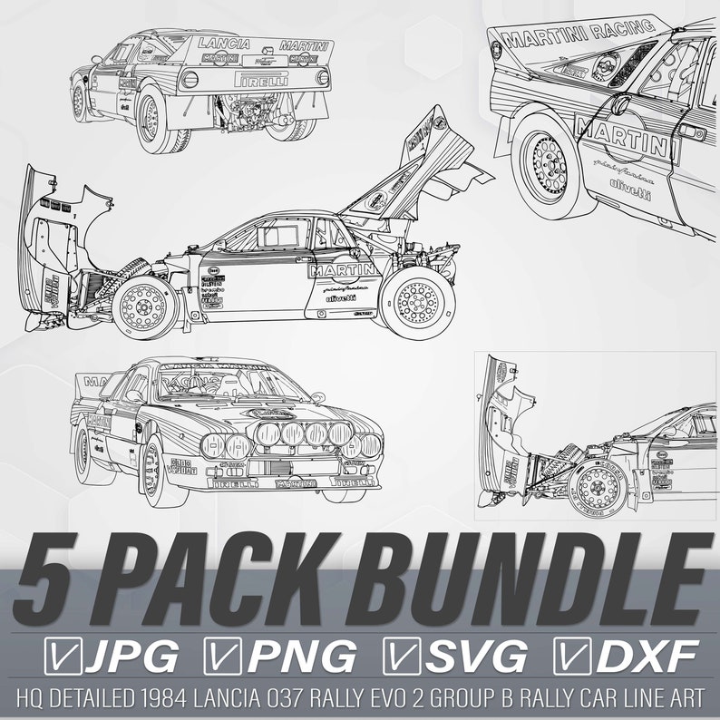 Lancia 037 Rally Car SVG | Group B Line Art, Motorsport Design (digital ...