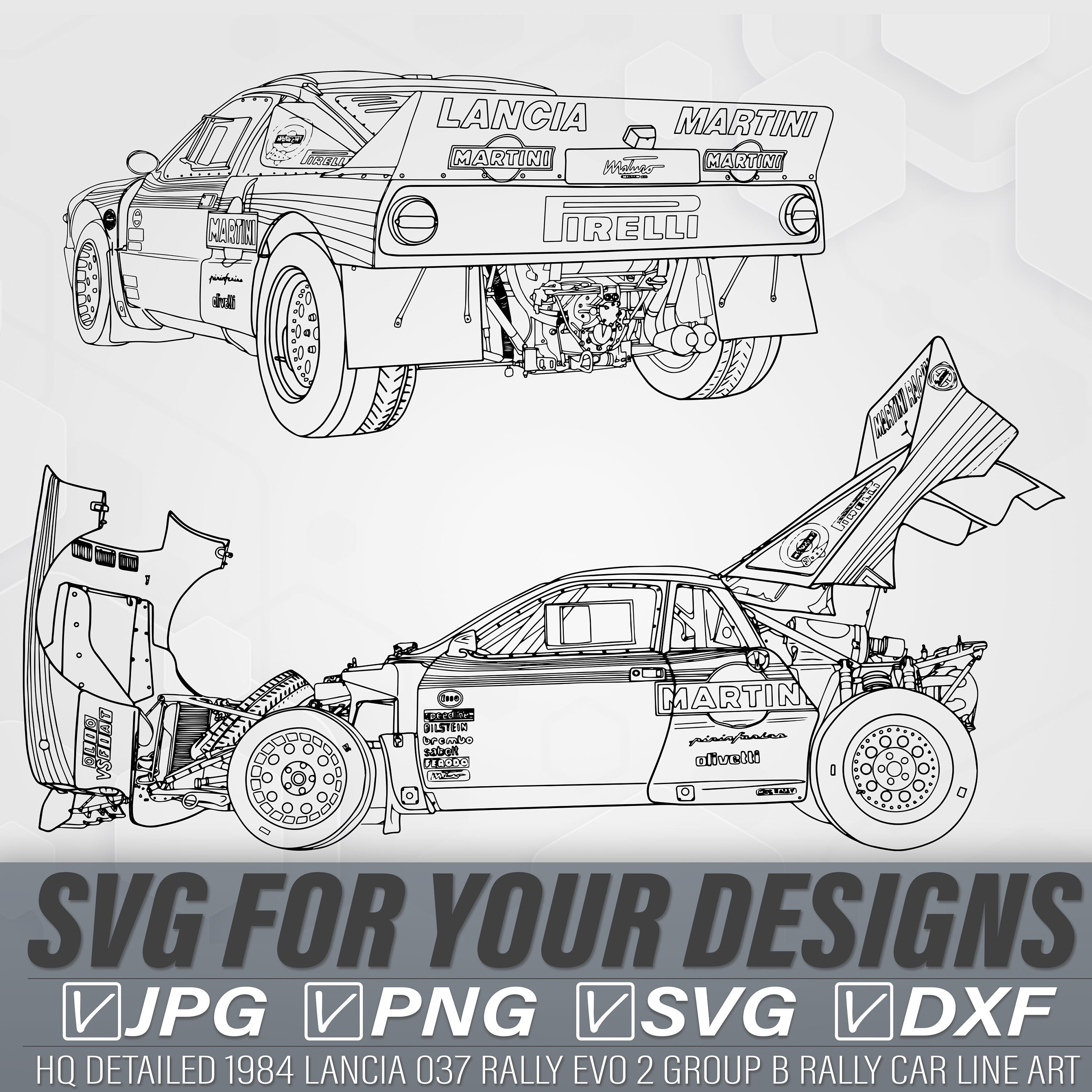Unique HQ Detailed 1984 Lancia 037 Rally Evo 2 Group B RALLY CAR. Png ...