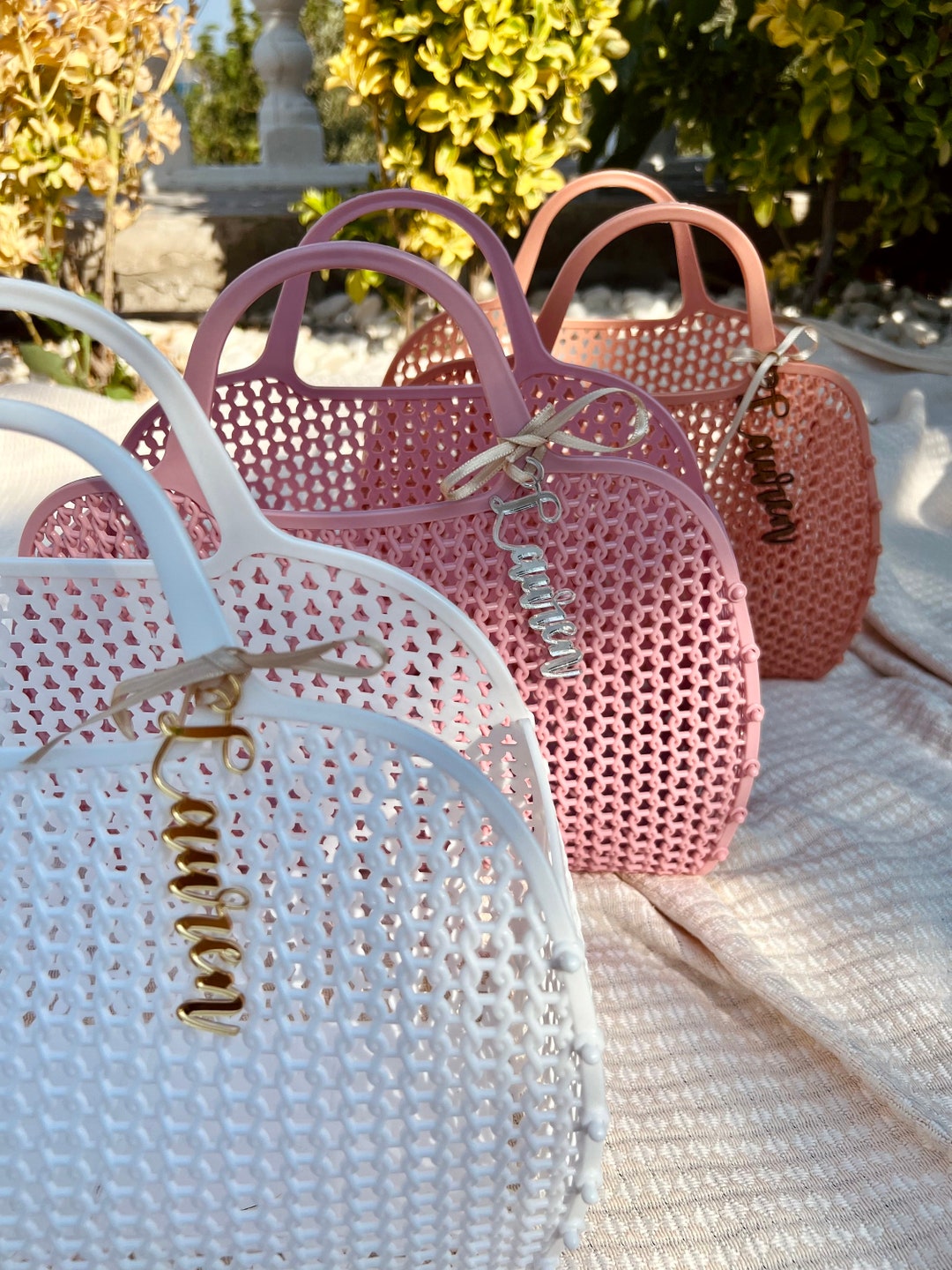 Jelly Plastic Purses Tote Bags Custom Jelly Basket Retro - Etsy