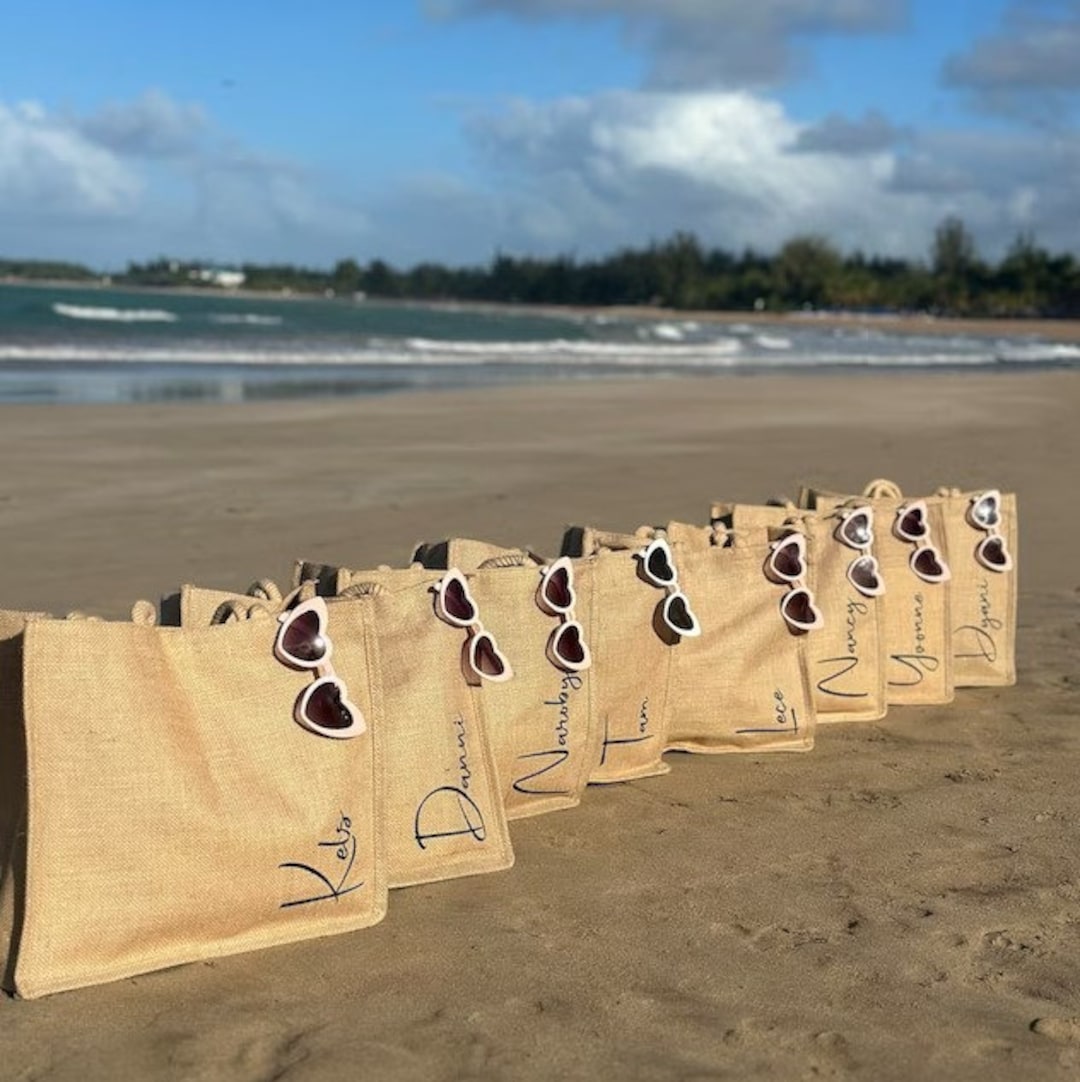 Bridesmaid Cute, Cotton, Beach, Shoulder, Tote Bag, Custom Beach Bag ...