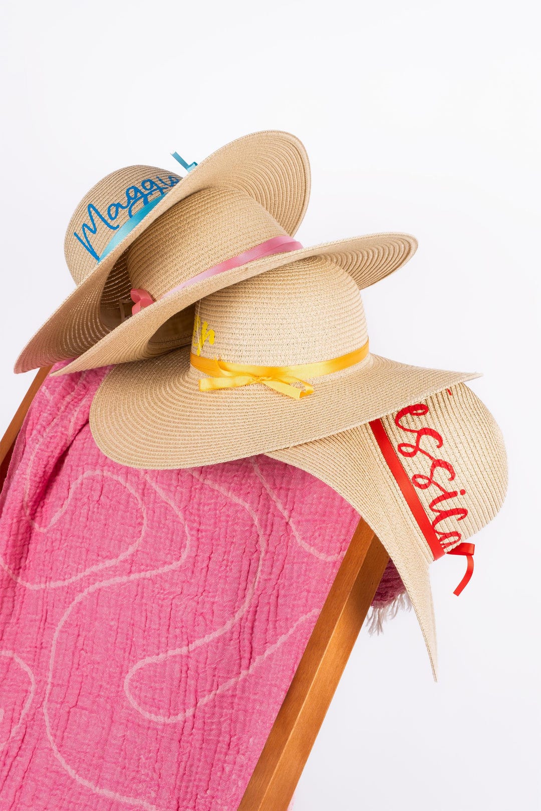 Custom Beach Hat , Personalized Straw Floppy Bridesmaid Hat , Bride ...