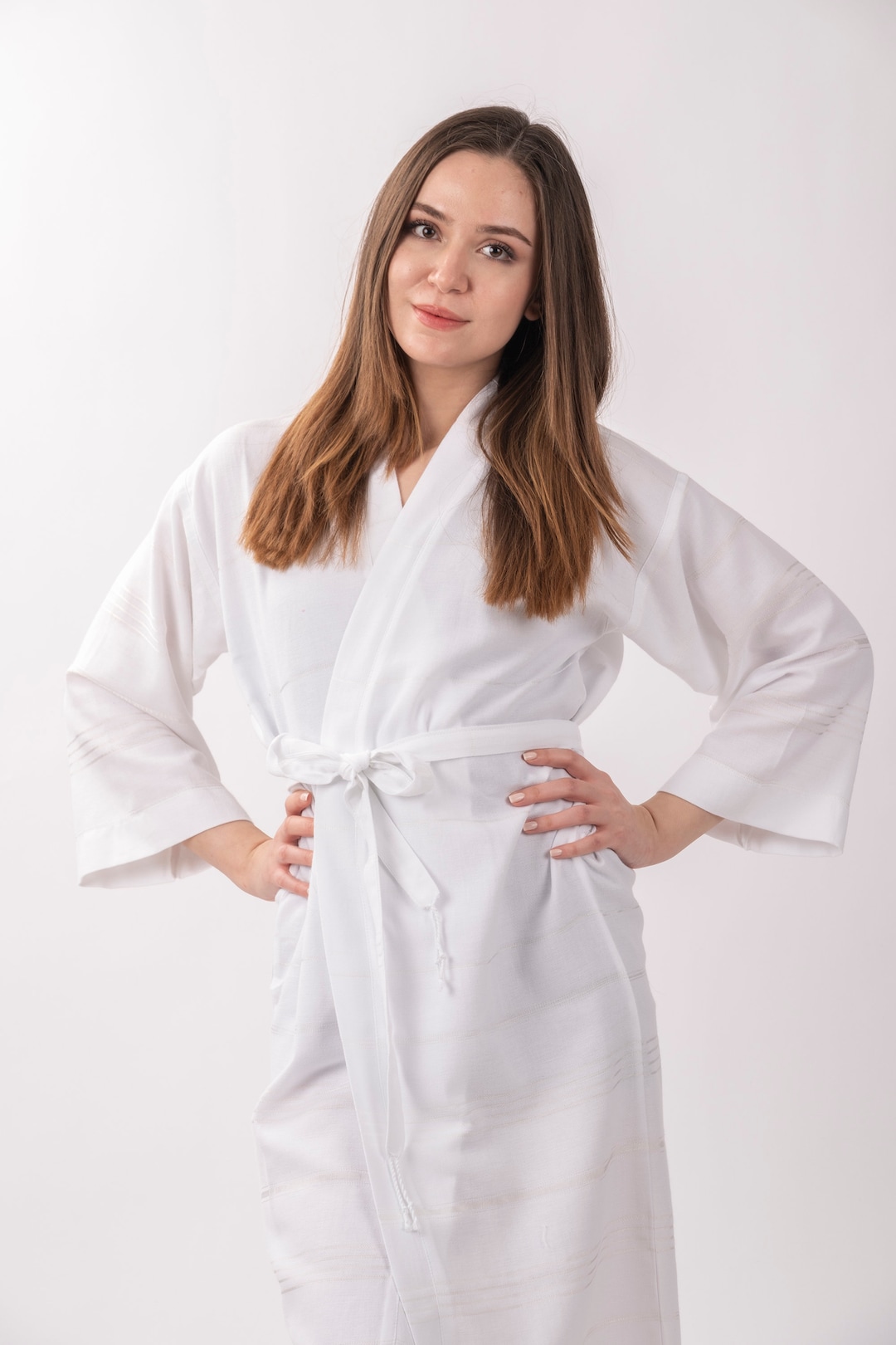 Long Bridesmaid Robe, Wedding Party Robe, Long Lengh Long Sleeve Bridal ...