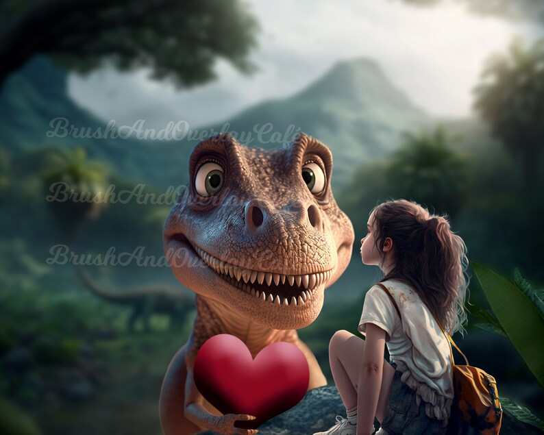 T-rex Dinosaur Valentine's Day Digital Background/valentine Backdrop - Etsy