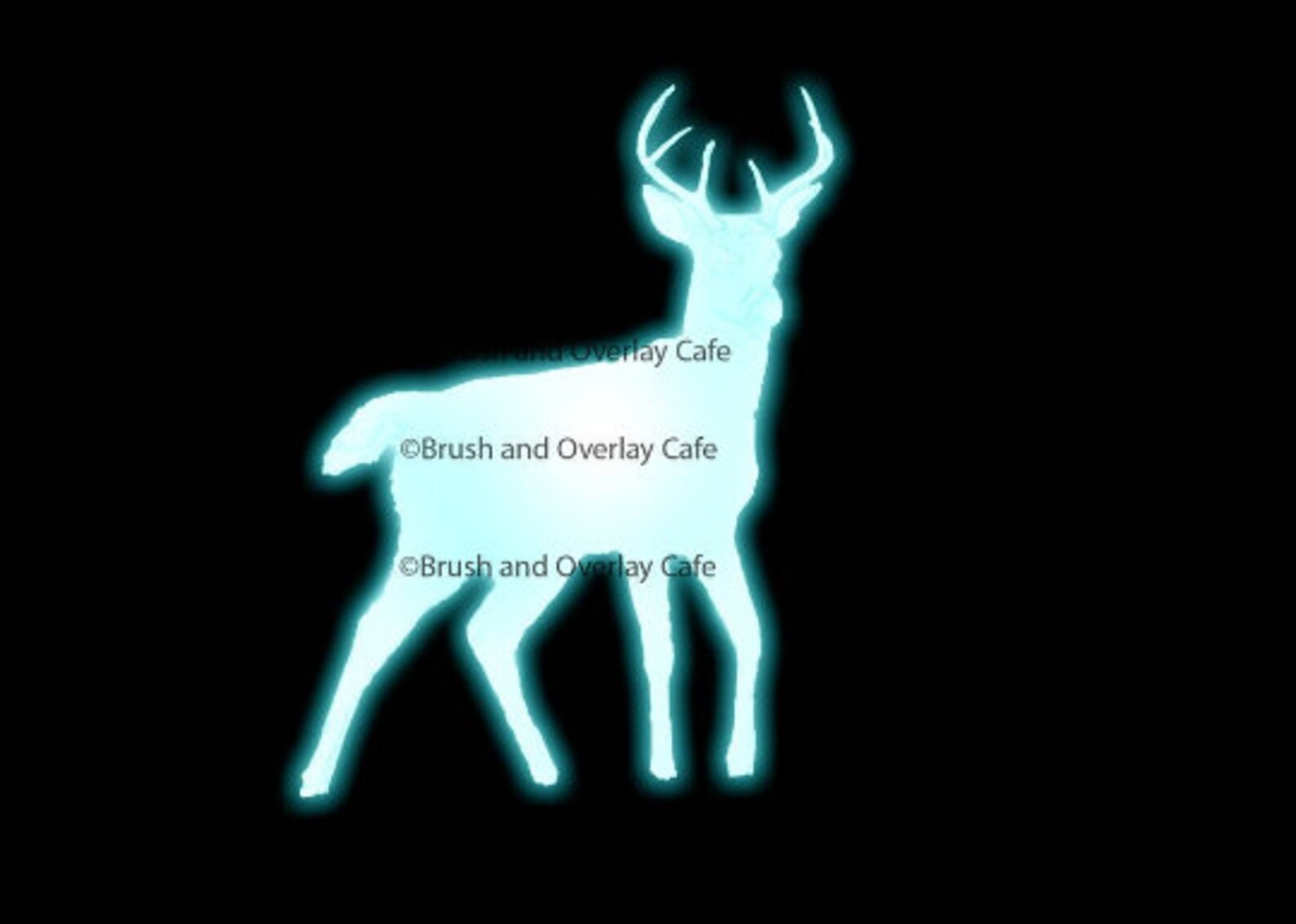 2 Glowing Stag Overlays Transparent PNG. Glowing Deer Animal - Etsy