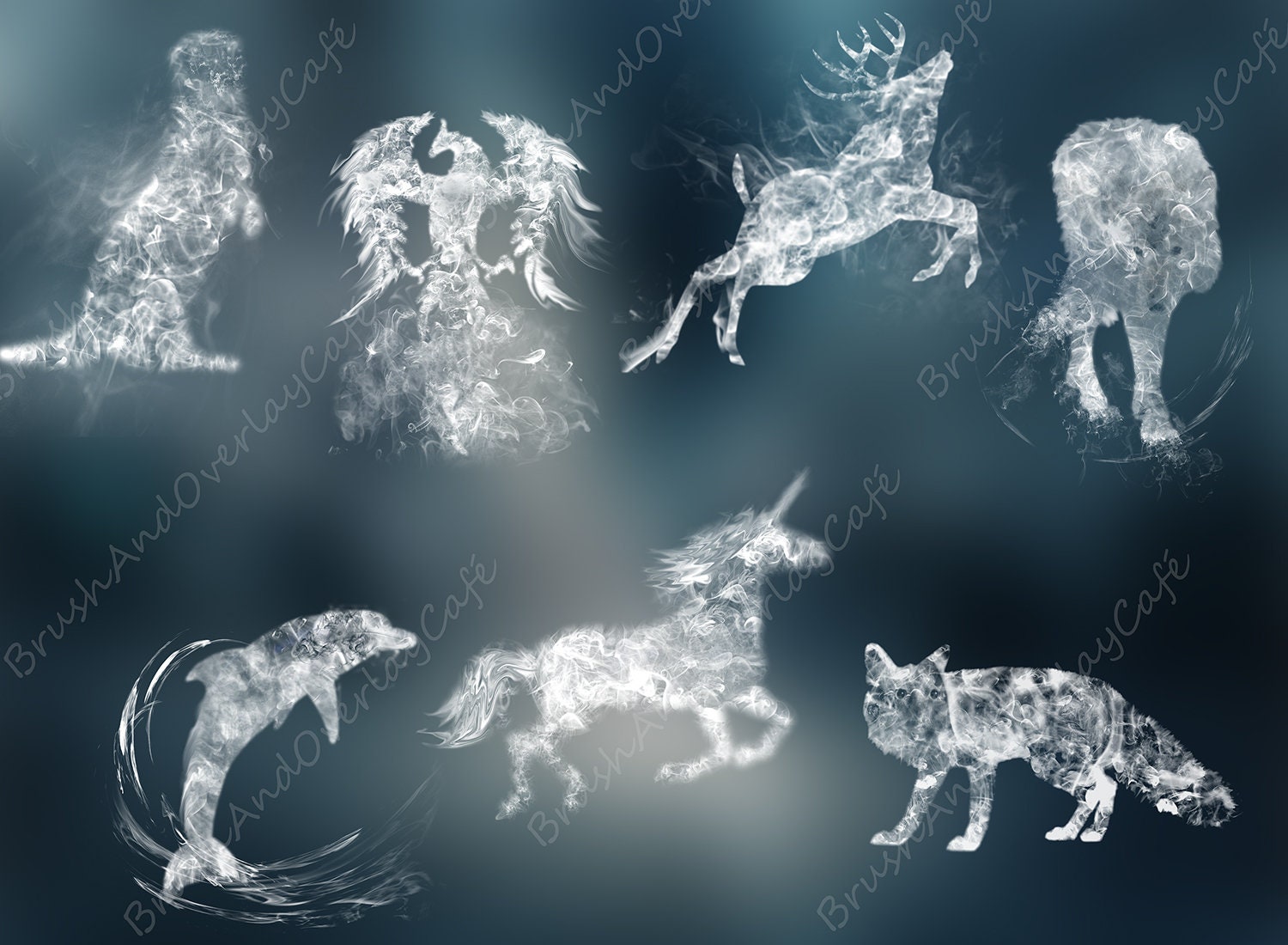Magical Mystical Animals Overlays (otter, Phoenix, Stag, Wolf, Dolphin ...