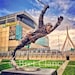 Boston Bruins Bobby Orr the Goal Statue With Boston Garden & Zakim ...