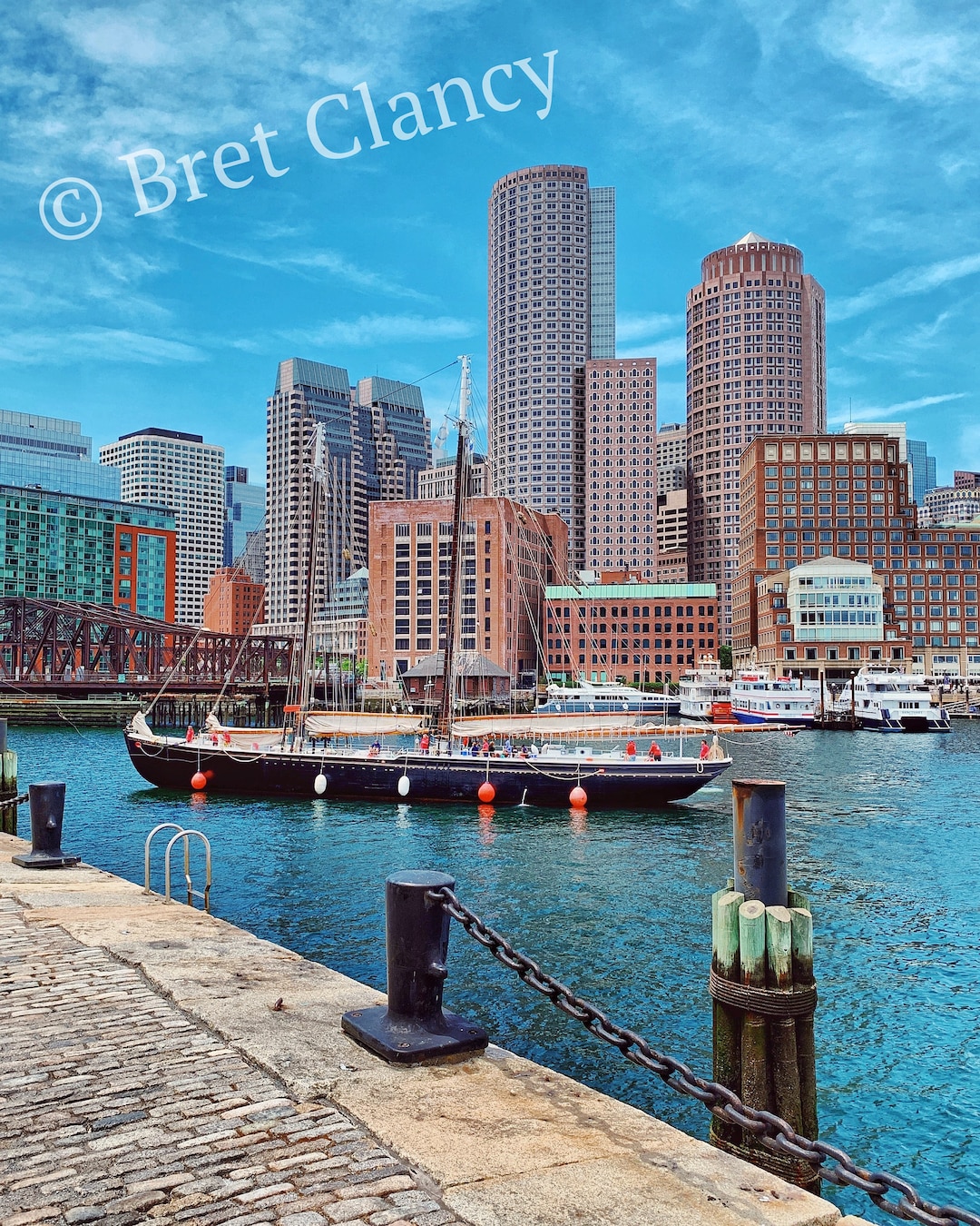 NEW! Boston Harbor Skyline View From Boston Seaport Fan Pier Boston ...