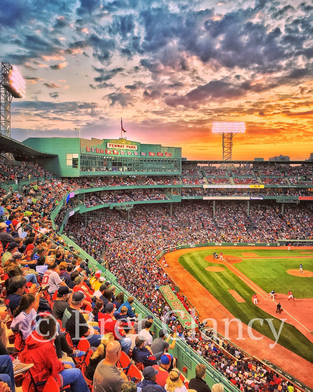 Classic Boston Red Sox Summer Sunset at Fenway Park Boston - Red Sox ...