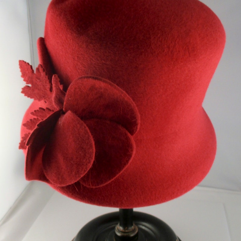 Red Felt Hat - Etsy