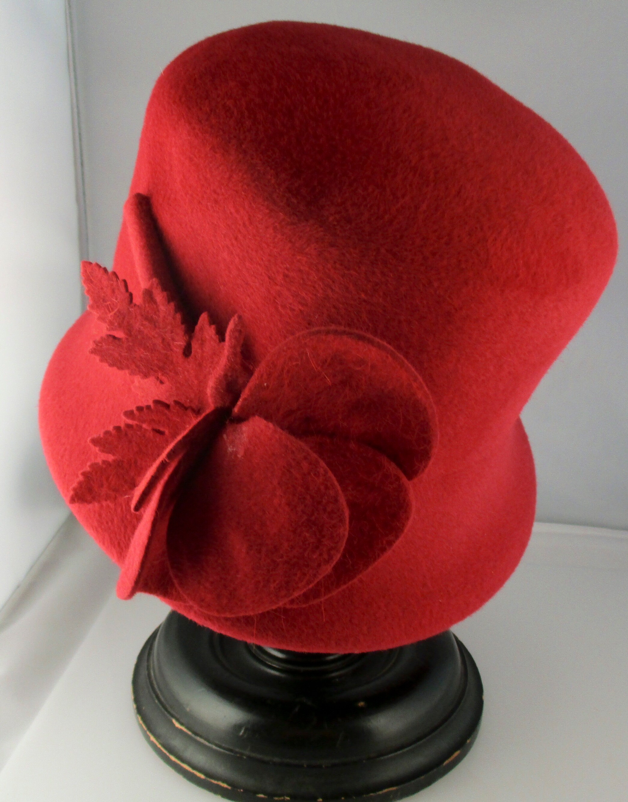 Vintage Red Felt Hat - Etsy