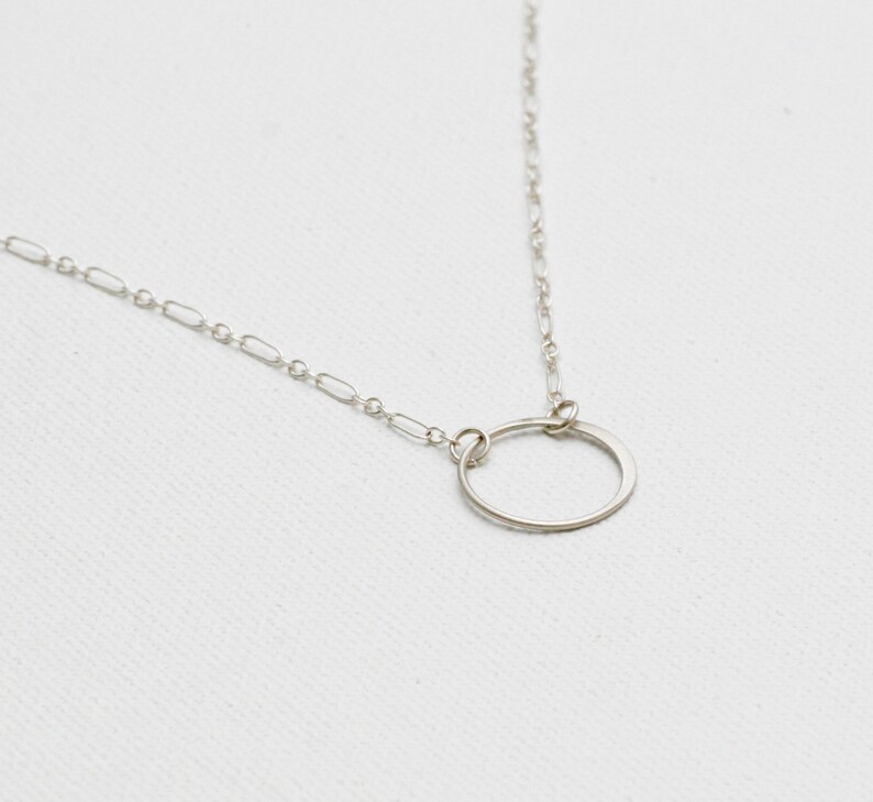 Silver Circle Necklace - Etsy