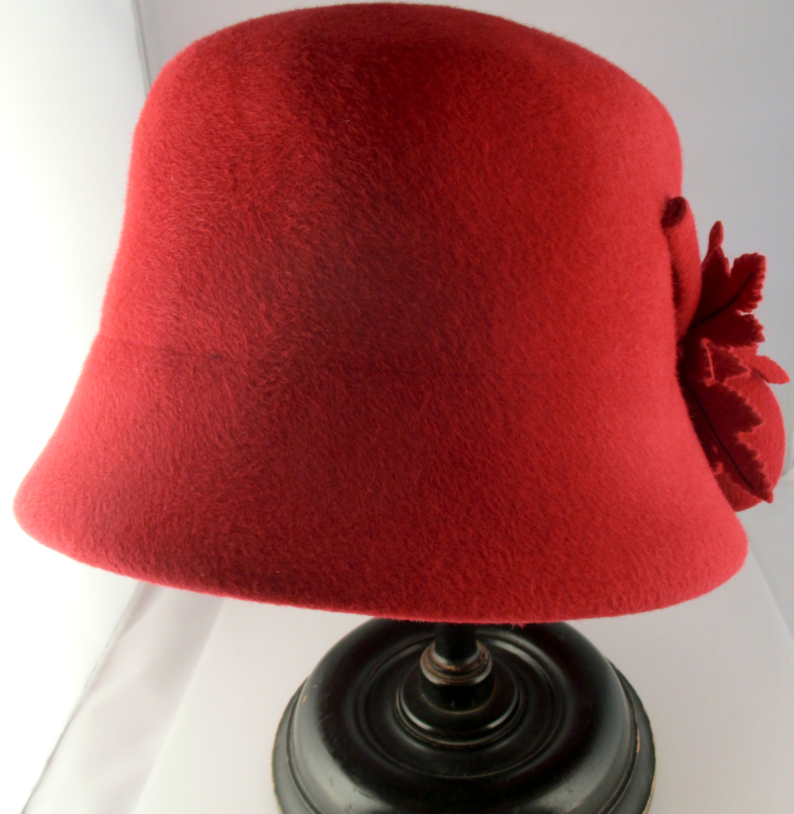 Vintage Red Felt Hat - Etsy