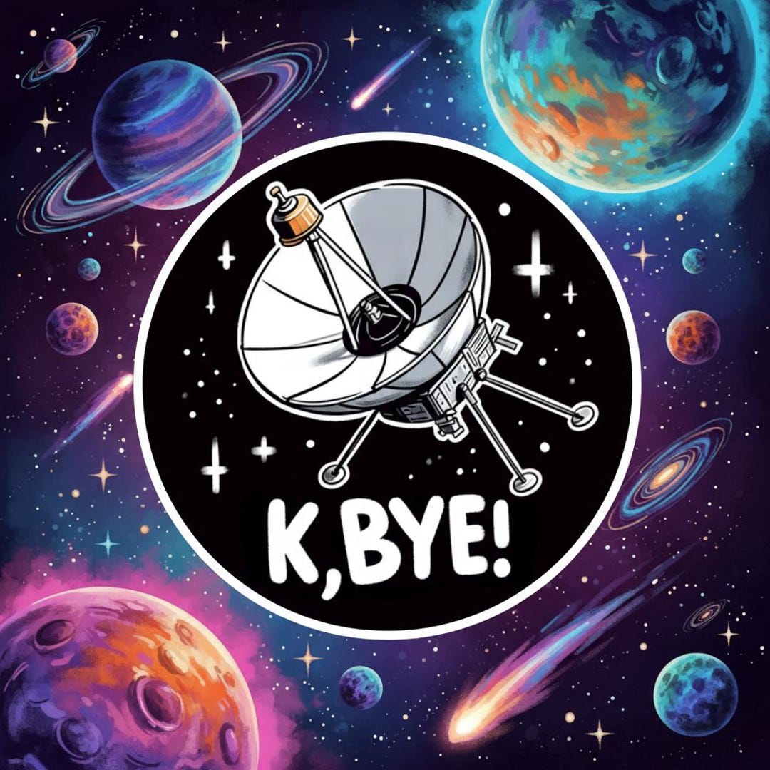 K, Bye! Voyager Space Probe Sticker | Funny Space Exploration Decal ...