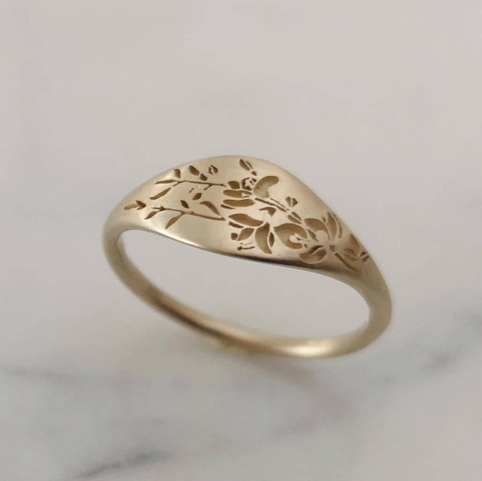 Wildflowers Ring, Flower Signet Ring, Scotch Broom Flower Ring - Etsy