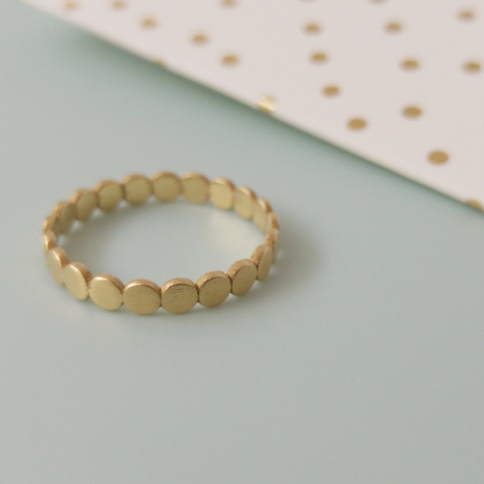 Unique Wedding Ring, Flat Circles Wedding Band, 14k Gold Wedding Ring ...