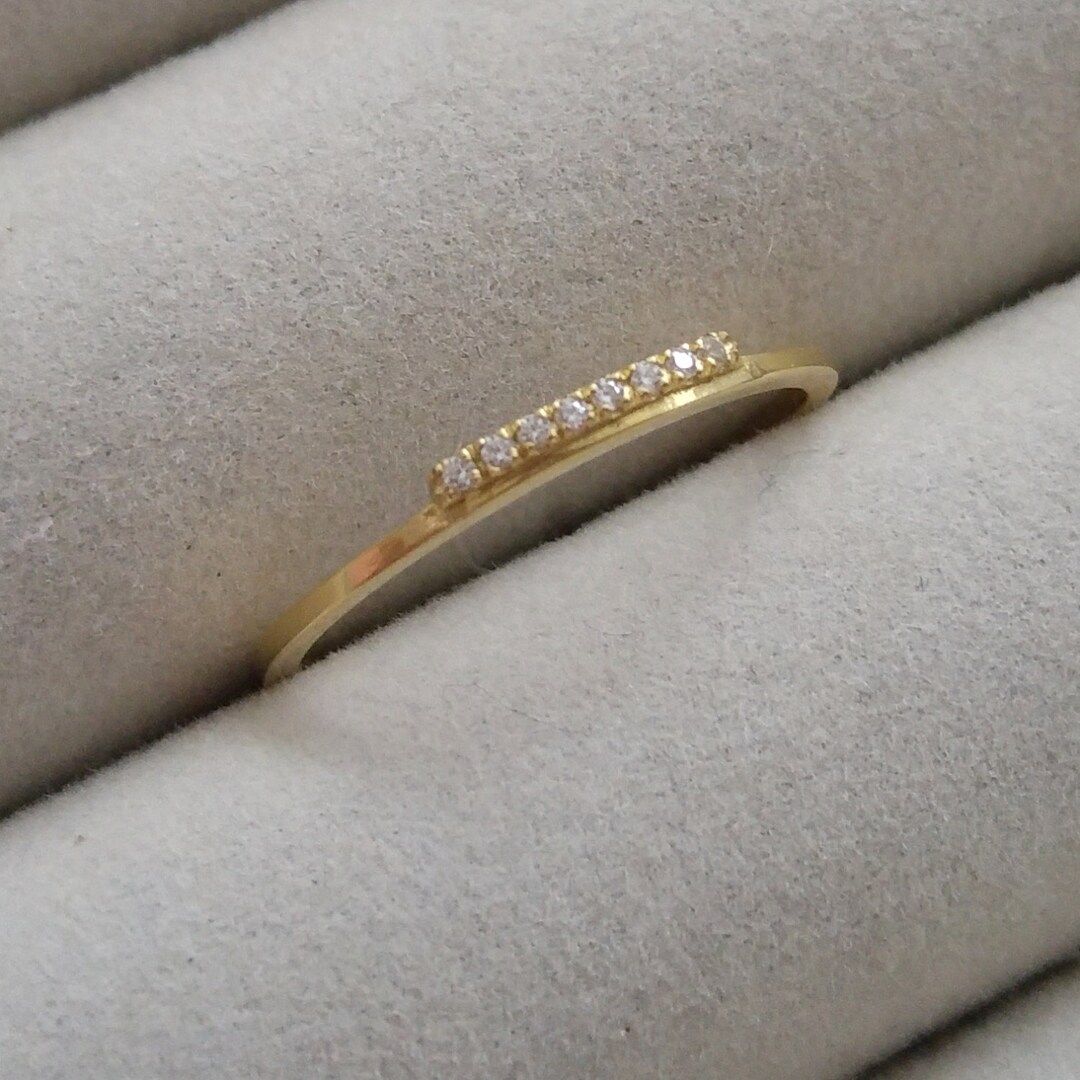 Delicate Gold Engagement Ring, 14k Gold and Diamonds Engagement Ring ...