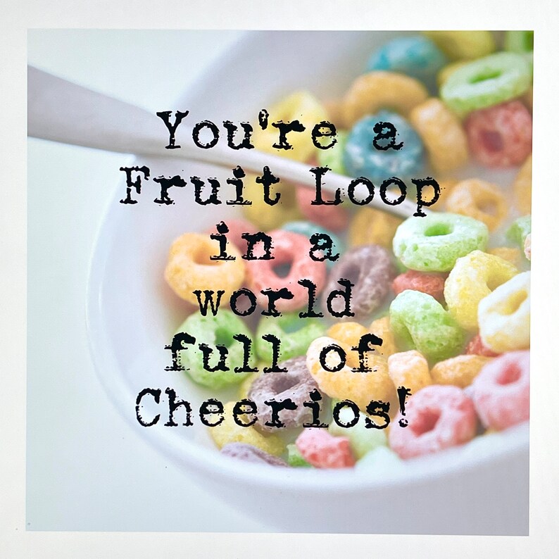 Fruit Loop Quote Art Print: Colorful Cereal Bowl - Etsy