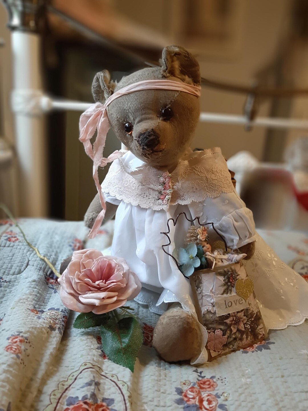 EMILY Antique Teddy Bear by Chiltern C1920 15" Tall. Sparse Mohair ...