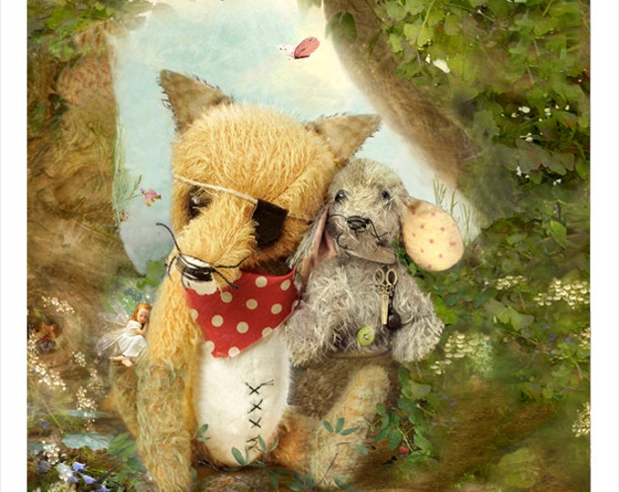 Ragtail 'N' Tickle- the Two Friends - Art Print by Charlotte Bird - Etsy