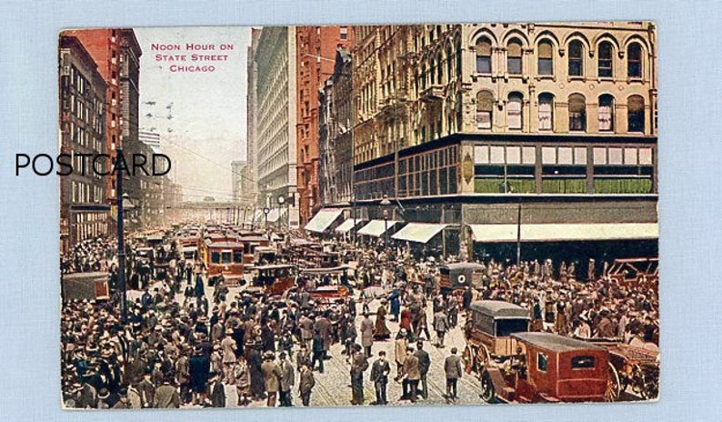1916 Chicago Postcard State Street Crowded City at Noon | Etsy