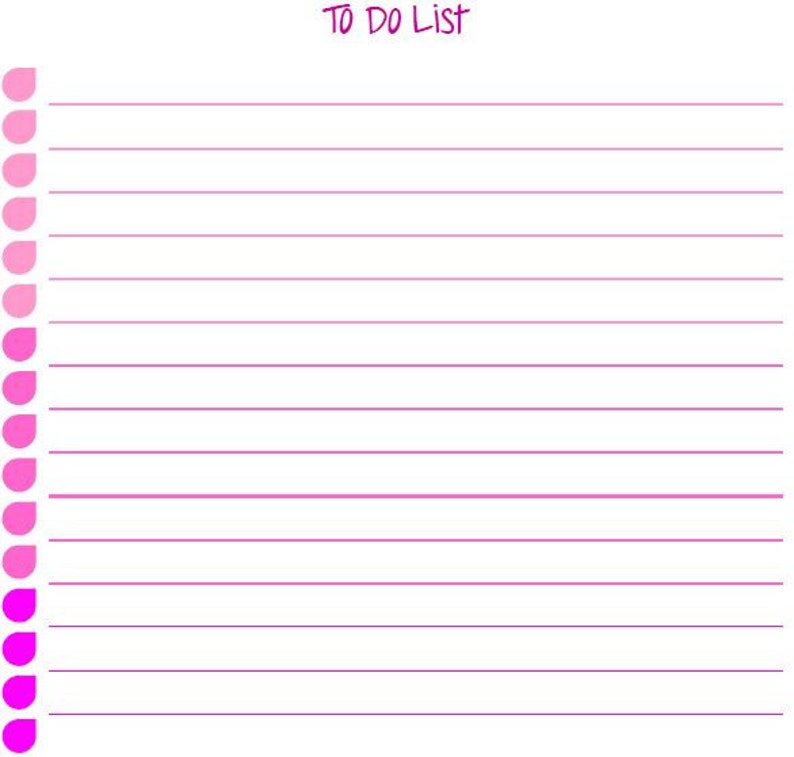 To Do List Printable Bright Pinks - Etsy