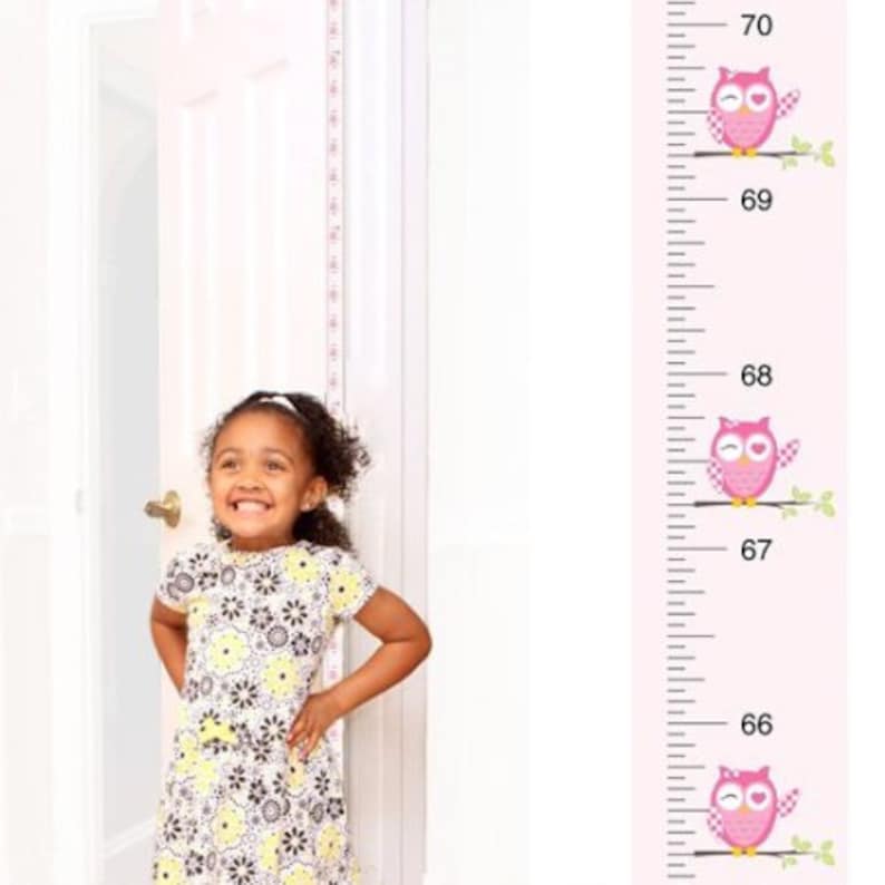 Peekaboo [pink Owl] Growth Chart: Track and Measure Height - Etsy
