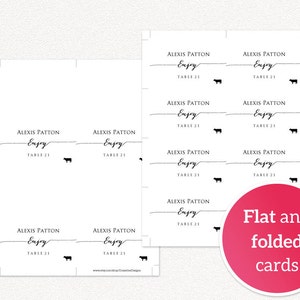 Place Card Template, Place Cards With Meal Choice, Place Cards Wedding ...