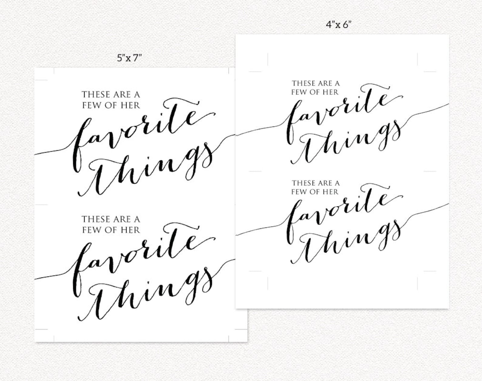 Favorite Things Sign Her Favorite Things His Favorite Her - Etsy