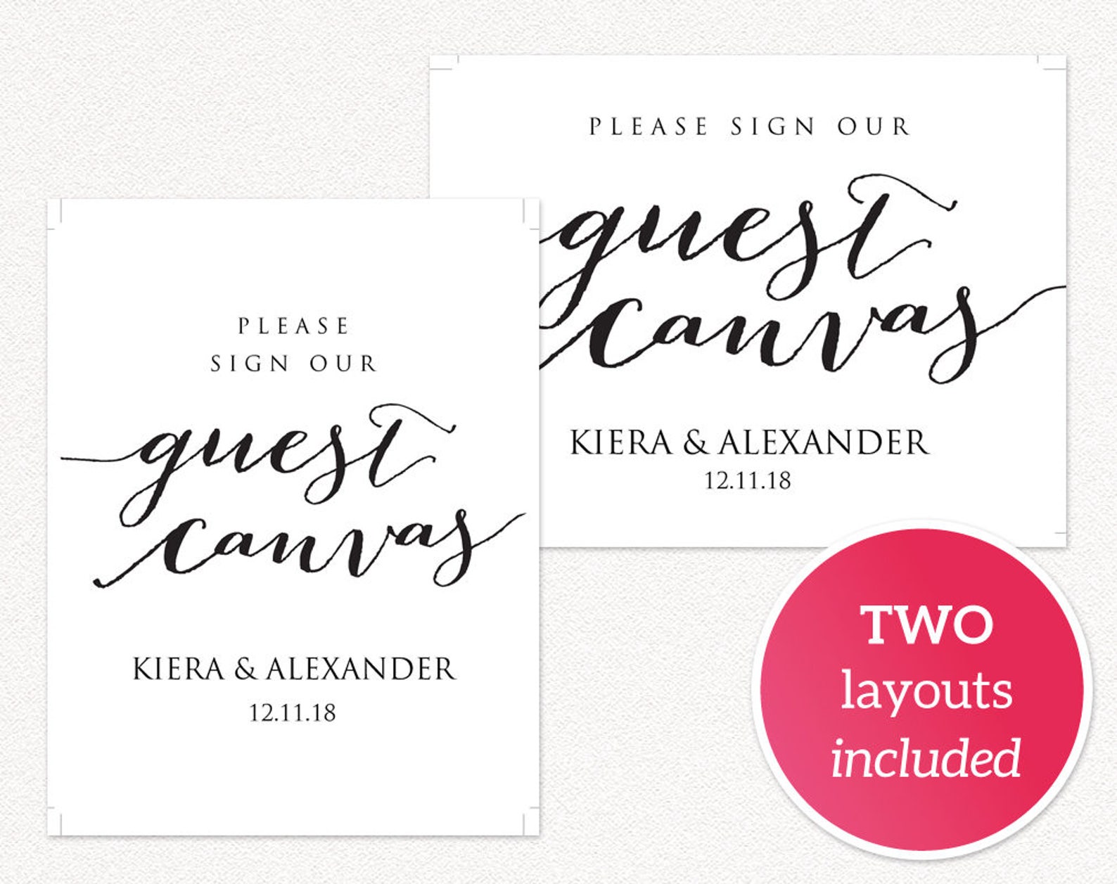 Please Sign Our Guest Canvas Wedding Sign 8x10 Wedding Sign | Etsy