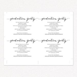 Graduation Party Details Card Insert, Grad Party Information Card ...