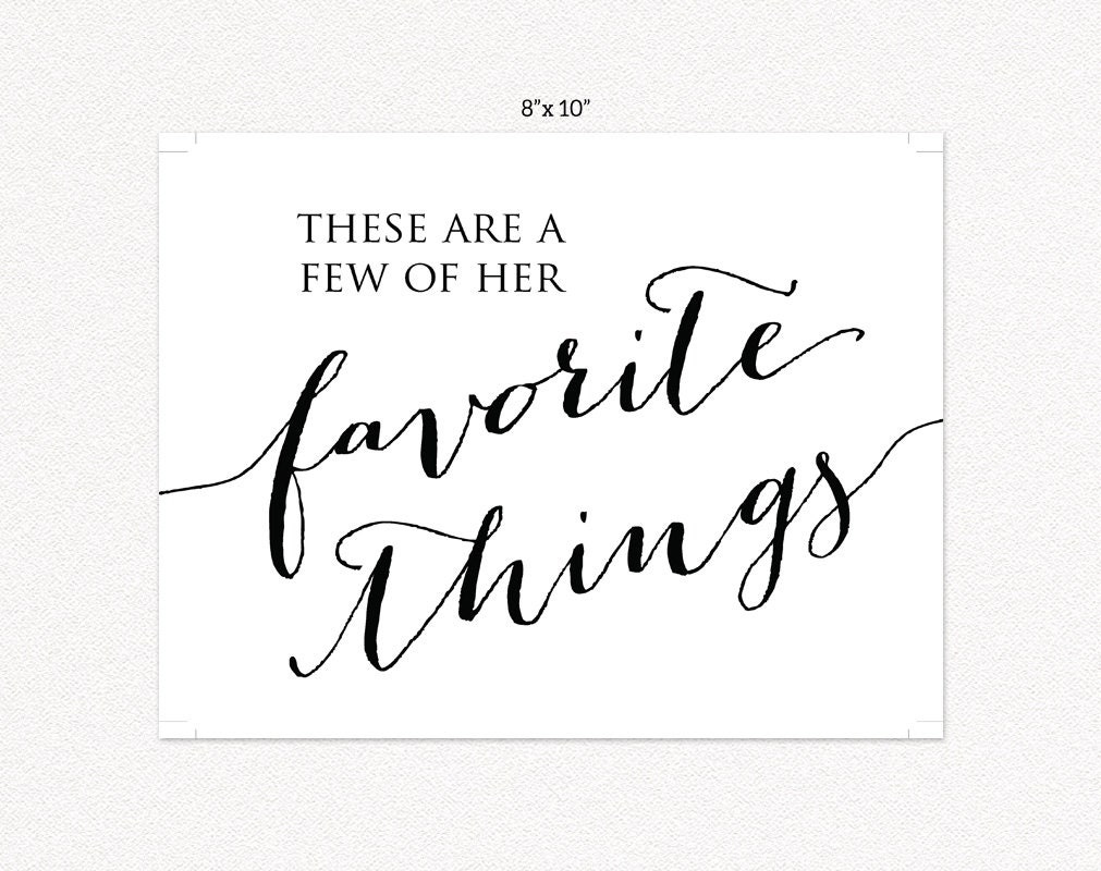 Favorite Things Sign Her Favorite Things His Favorite Her - Etsy