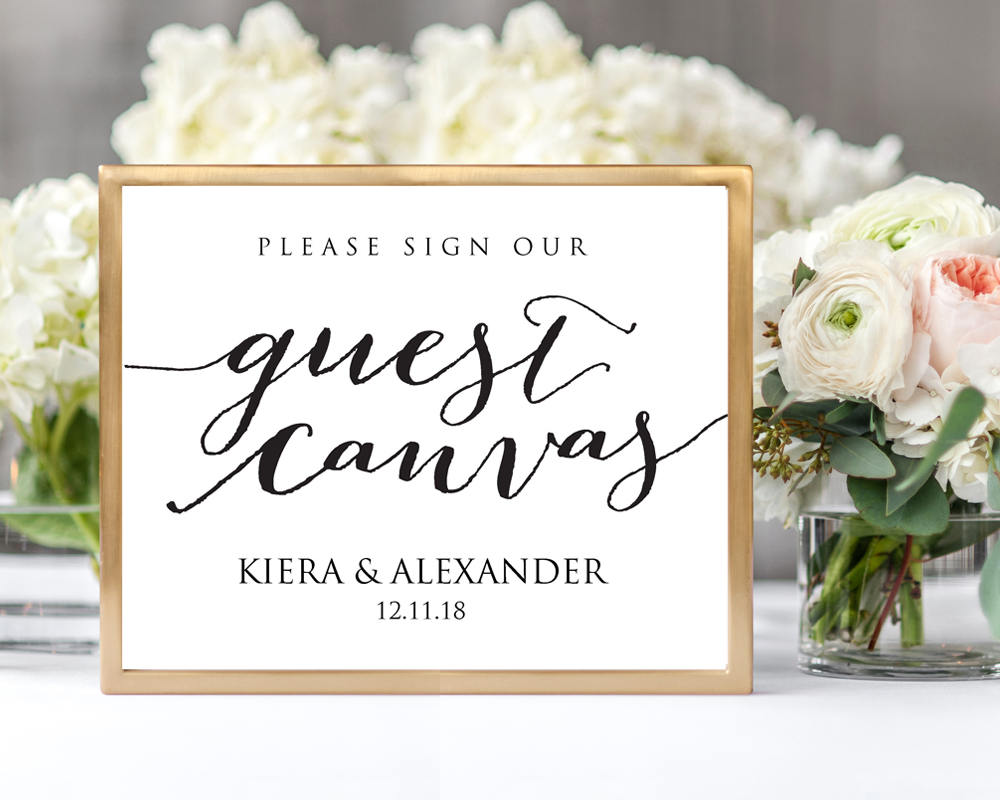 Please Sign Our Guest Canvas Wedding Sign 8x10 Wedding Sign | Etsy