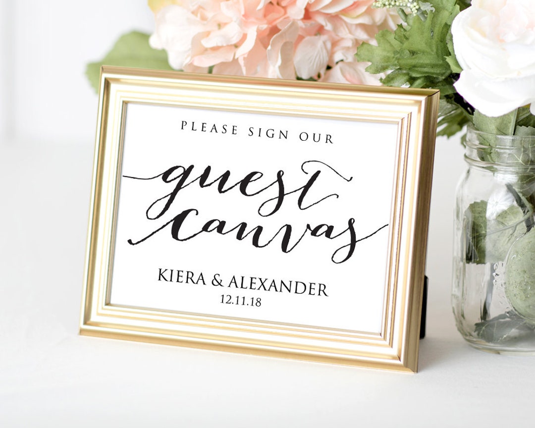 Please Sign Our Guest Canvas Wedding Sign 8x10 Wedding Sign - Etsy