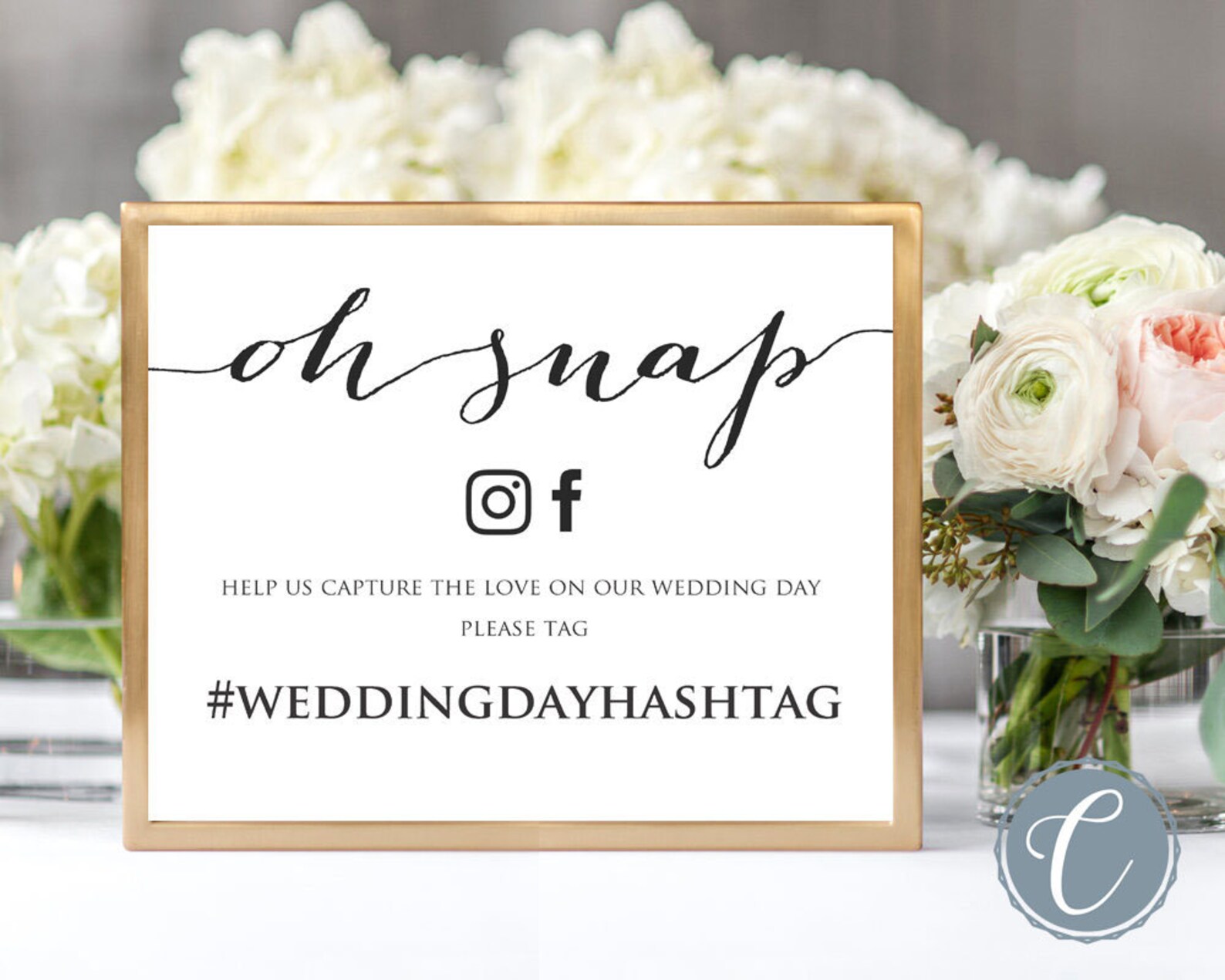 Oh Snap Sign Oh Snap Wedding Sign Hashtag Sign Hashtag - Etsy