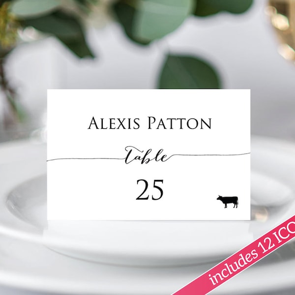 Reception Food Card Template - Etsy