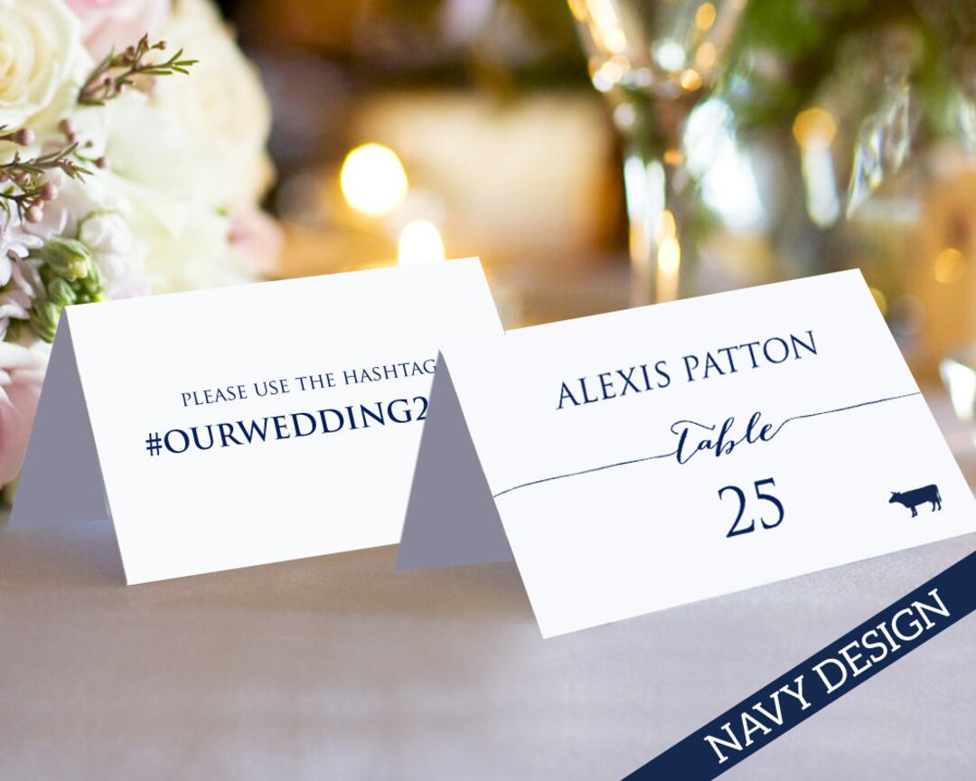 Place Card Template Place Cards With Meal Choice Place Cards - Etsy