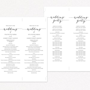 Wedding Program TWO Templates, Ceremony Program Template, DIY Wedding ...