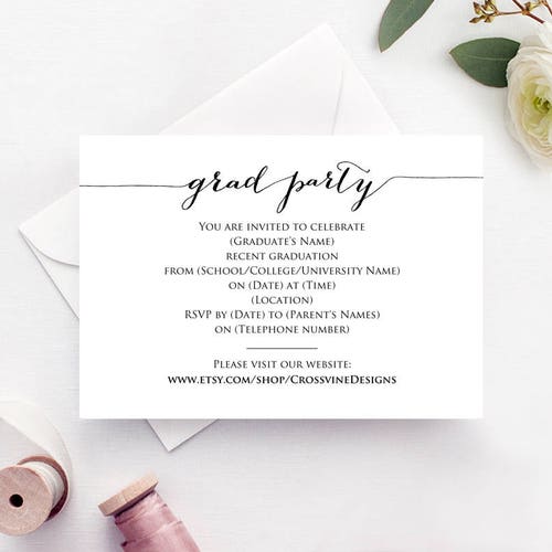 Printable Graduation Dinner Party Invitation Template Grad - Etsy