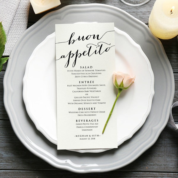 Wedding Menu Cards - Etsy