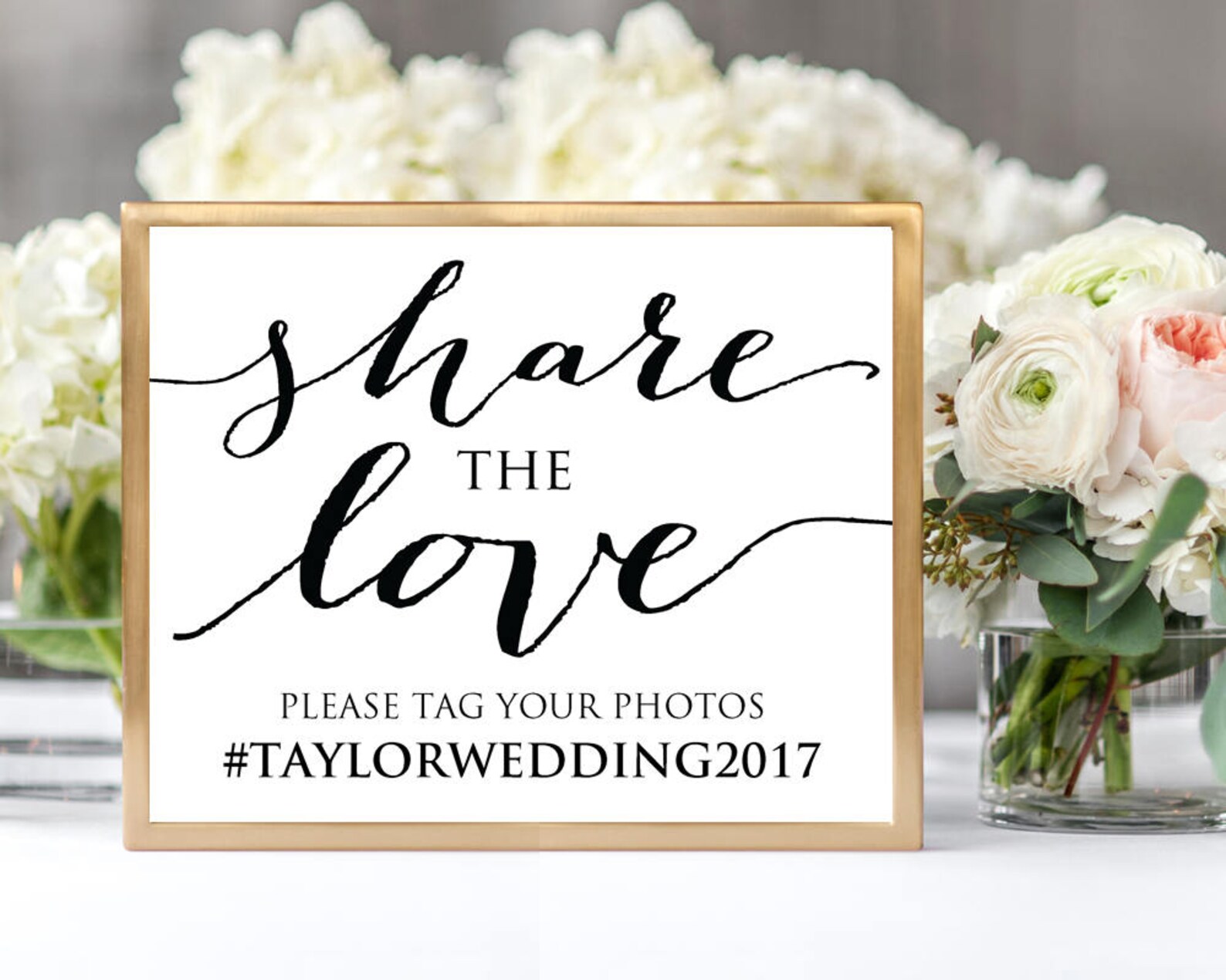 Share the Love Sign Wedding Sign DIY Hashtag Sign Printable - Etsy