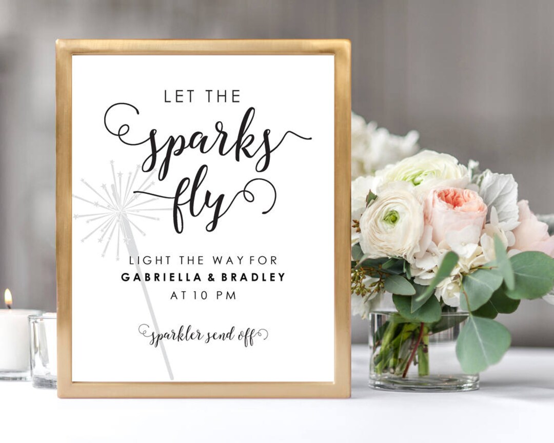 Sparkler Send off Sign, Sparkler Send Off, Sparkler Exit, Wedding Sign ...