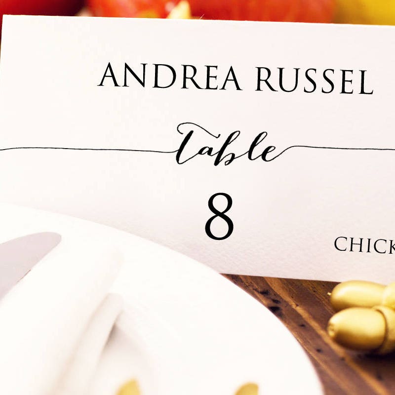 Place Cards With Meal Choice - Etsy