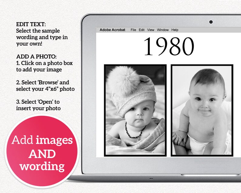 Personalized Photo Table Numbers Printable Year Age Photo - Etsy