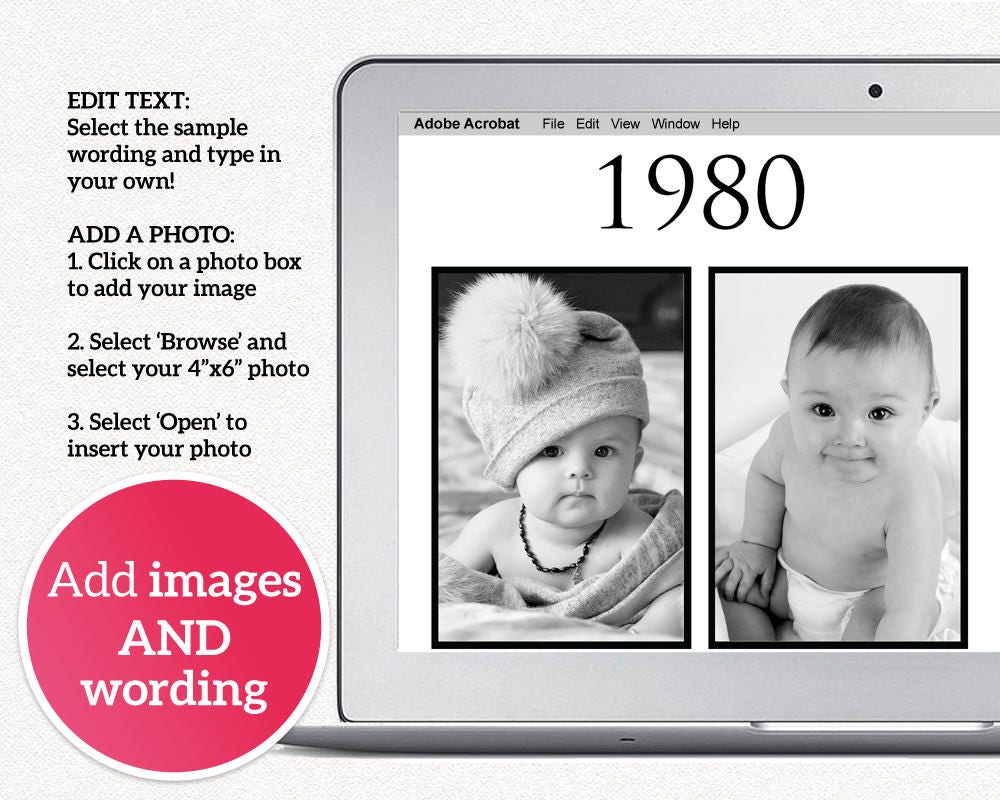 Personalized Photo Table Numbers Printable Year Age Photo - Etsy