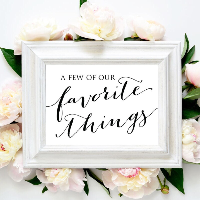 A Few of My Favorite Things Printable - Etsy